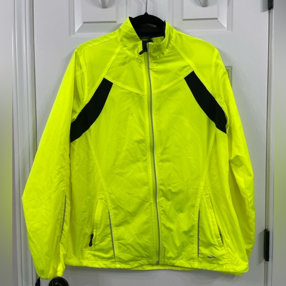 Brooks | Jackets & Coats | Brooks Neon Yellow Running Jacket Womans ...